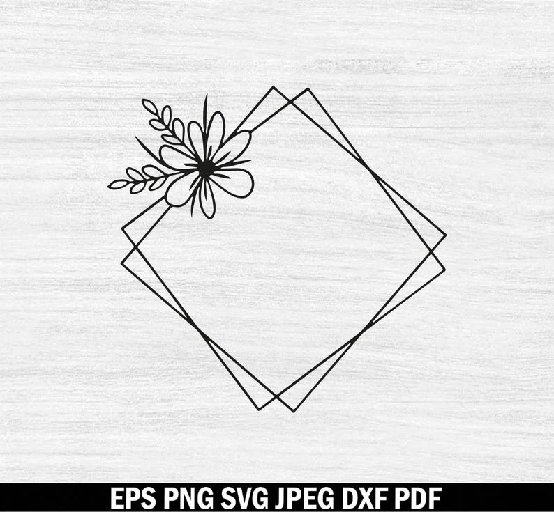 Decorative Frame Svg, Rectangle Frame Svg, Floral Border Svg, Vintage ...