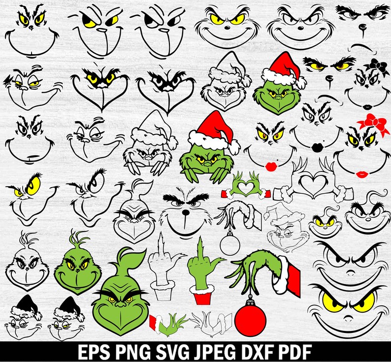 Grinch Christmas Svg Bundle, Grinch Svg Bundle, Grinch Face Svg ...
