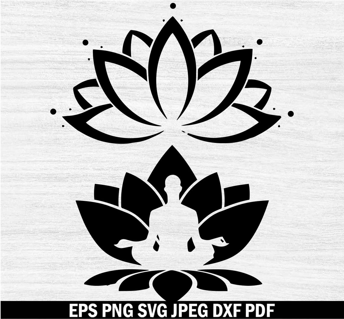 Lotus Flower SVG Bundle · Lotus Svg, PNG, DXF, Eps, Pdf Cutting, Laser ...