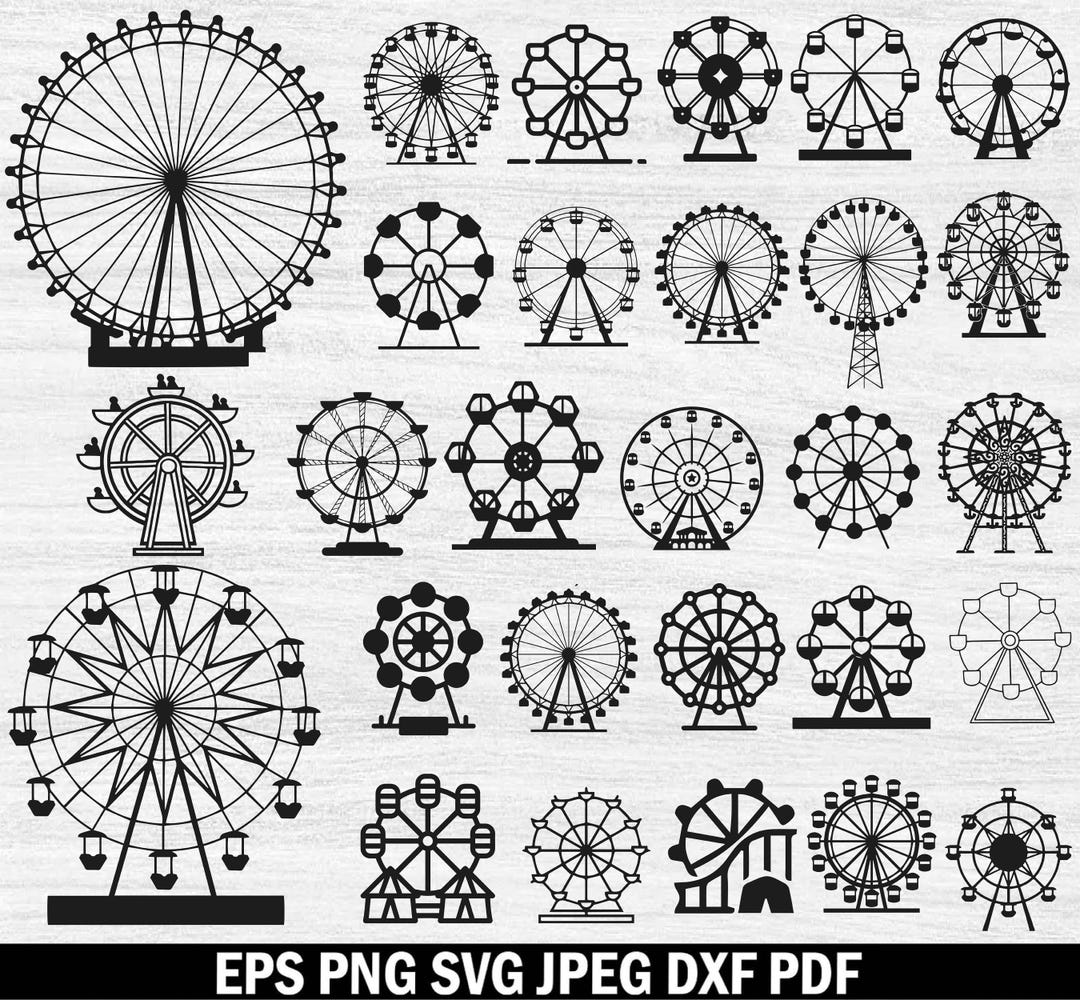 Ferris Wheel Svg Bundle, Ferris Wheel Png Bundle, Ferris Wheel Clipart ...