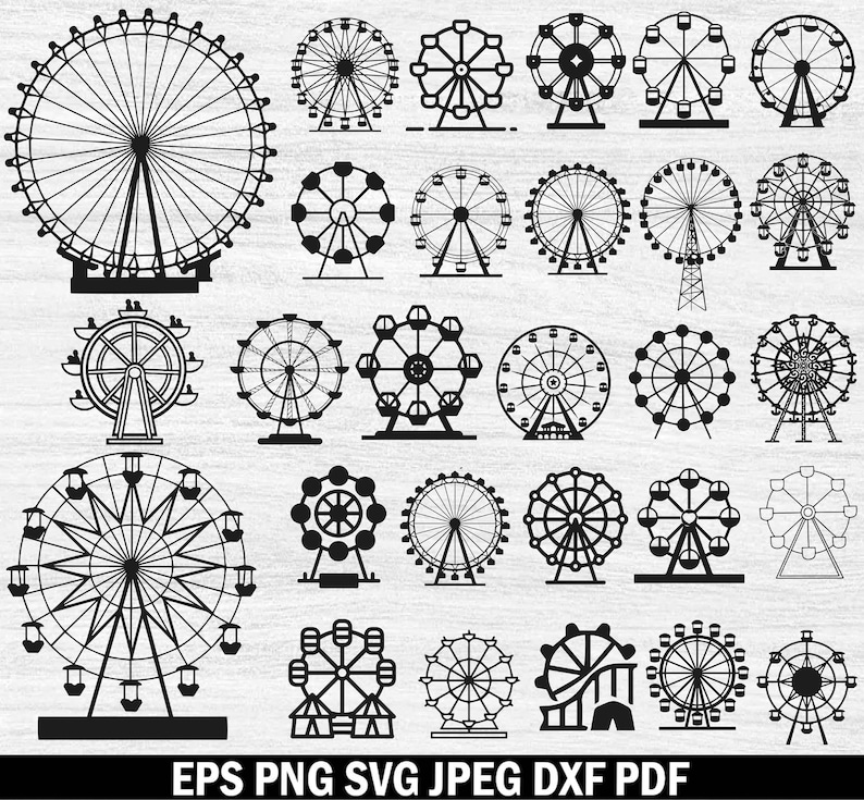 Ferris Wheel Svg Bundle, Ferris Wheel Png Bundle, Ferris Wheel Clipart ...