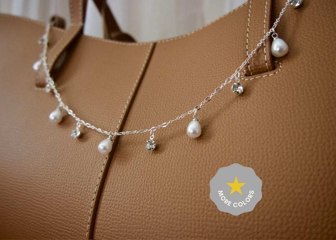 Bag Chain Charm, Gold Accessory, Silver Accessory, Faux Pearls, Bag ...