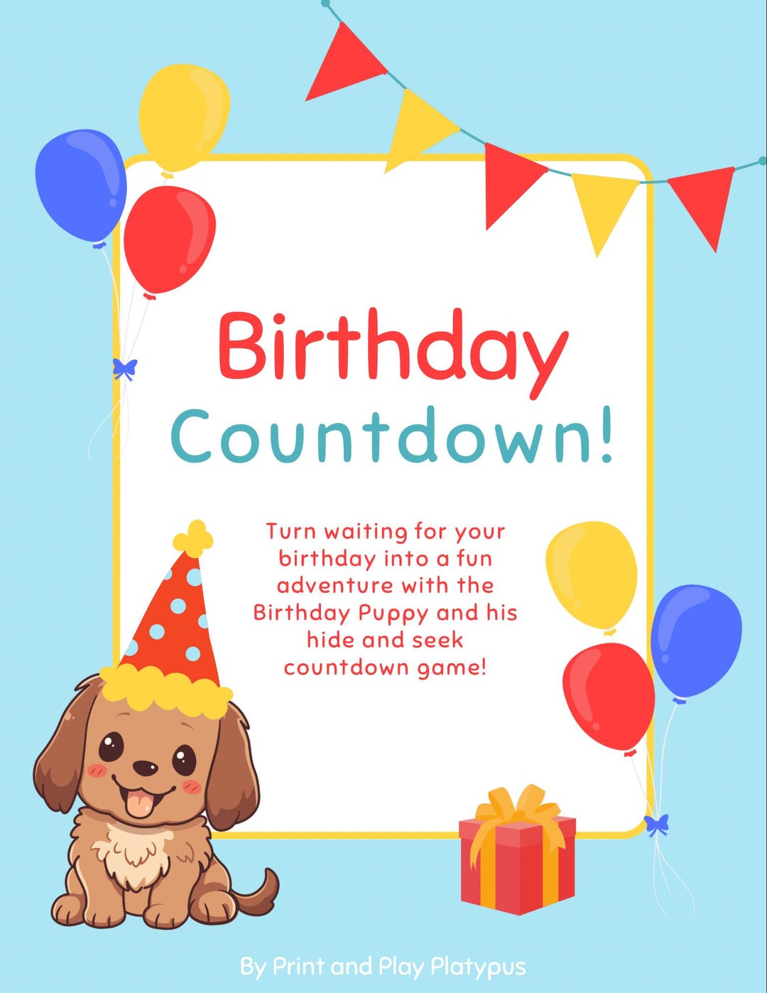 Birthday Countdown for Children (puppy) - Etsy