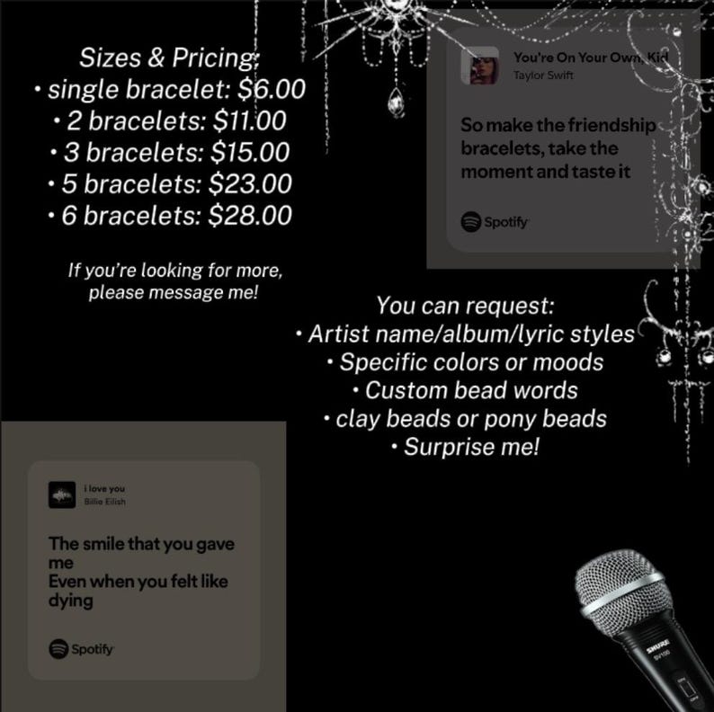 Custom Concert Bracelets | Artist-inspired Beaded Jewelry | Fan Gift ...