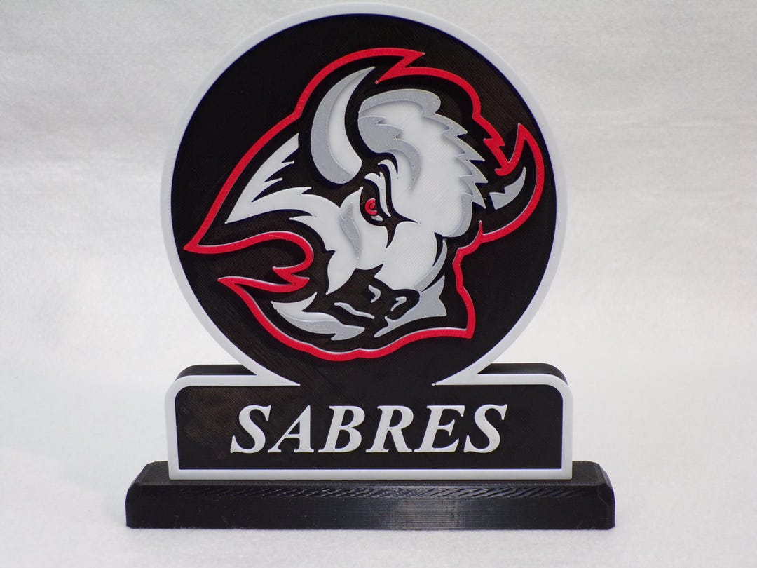 3D Printed Sabres Goat Logo, Hockey Fan Art Sign - Etsy