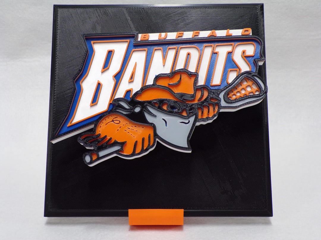 Custom 3D Printed Logo Sign Buffalo Bandits Lacrosse Fan Art Fan Cave ...