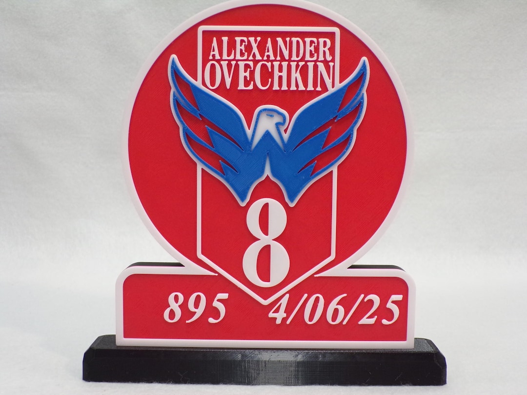 Custom 3D Printed Alex Ovechkin Inspired Logo Sign Fan Art Fan Cave ...