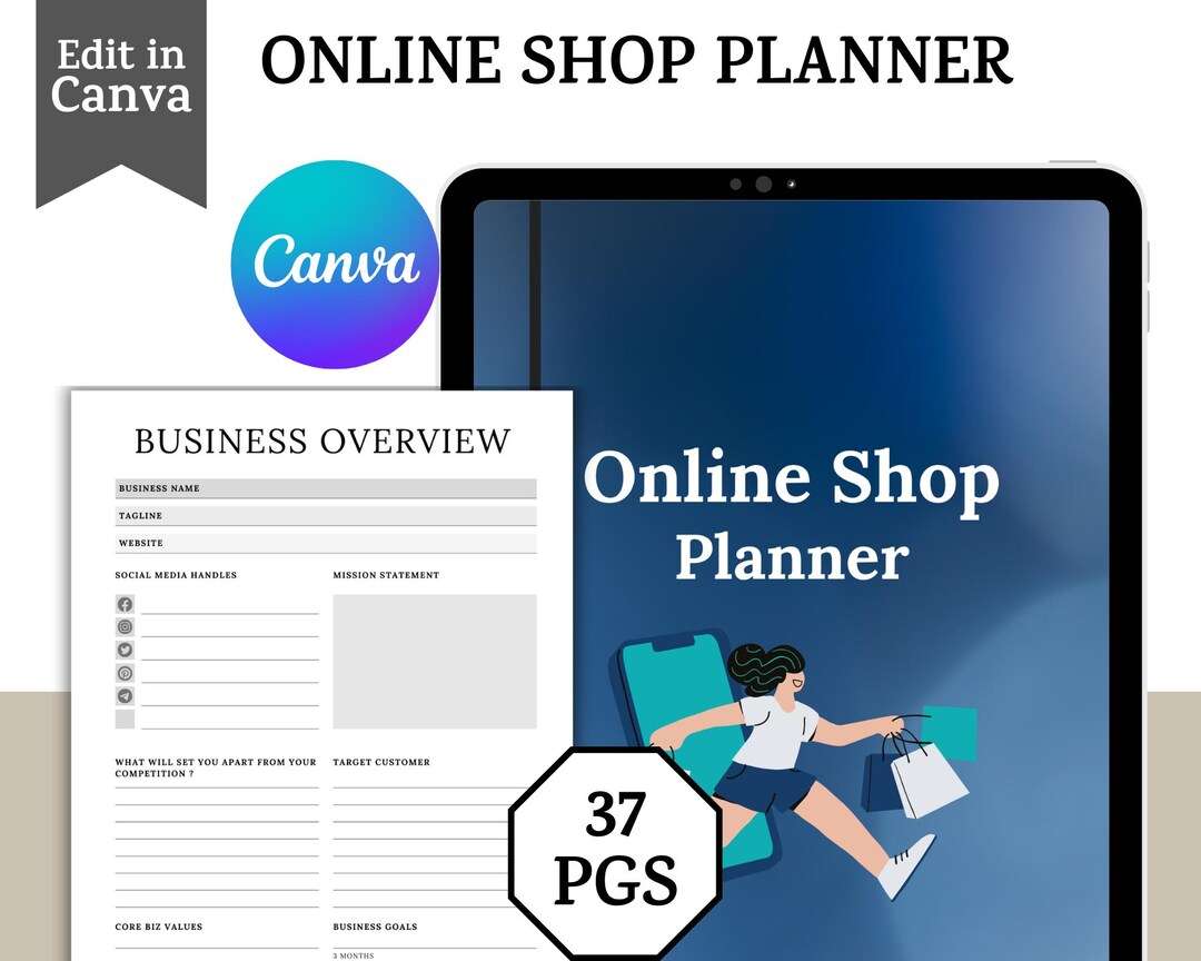 Editable Online Shop Planner Printable, Small Business Organizer PDF ...