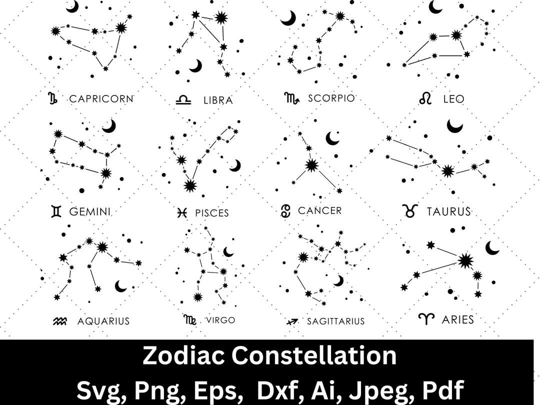 Star Zodiac Constellation Svg Png, Horoscope Svg, Cricut Svg Cutting ...