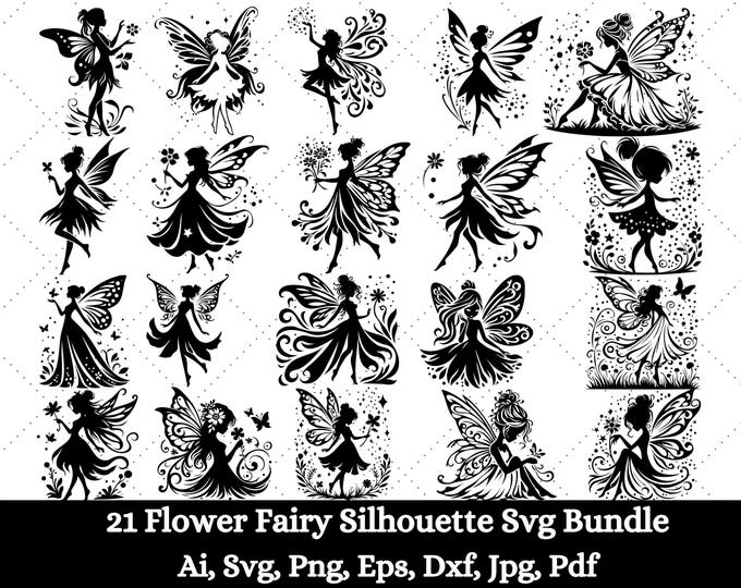 Fee Silhouette SVG, Feenkunst, Fee Kunst, Fee Kunst, Fee Illustration ...
