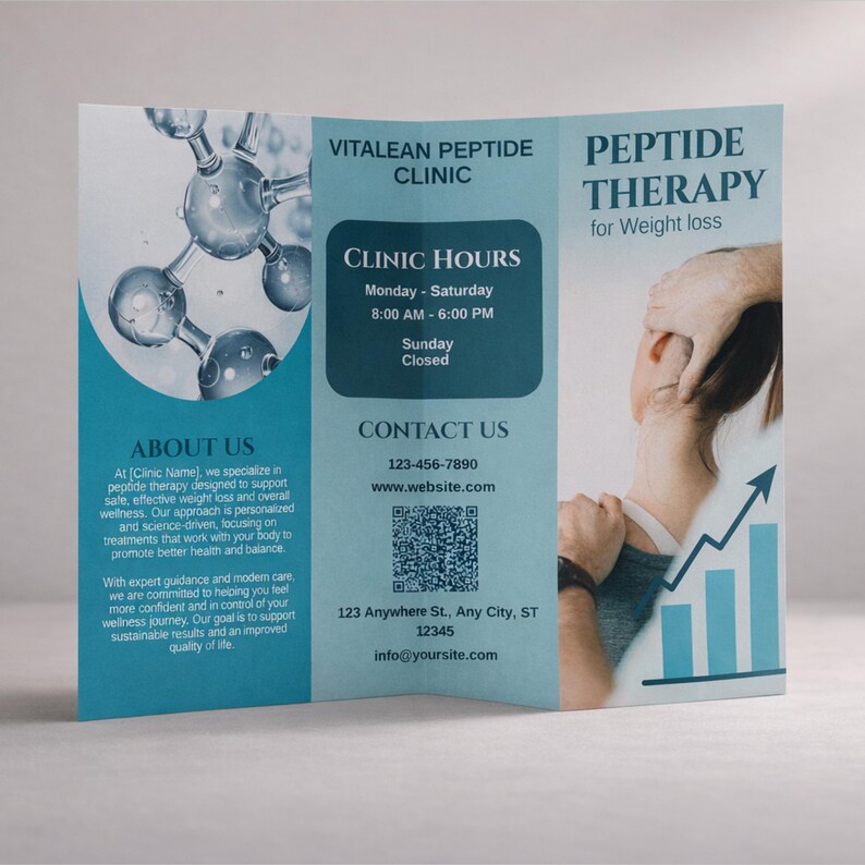 Peptide Therapy Brochure, Editable Weight Loss Canva Trifold ...