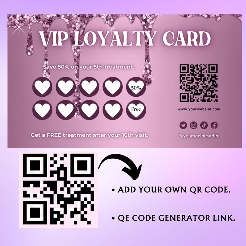 Loyalty Card, Printable and Digital Loyalty Card, Instant Download ...