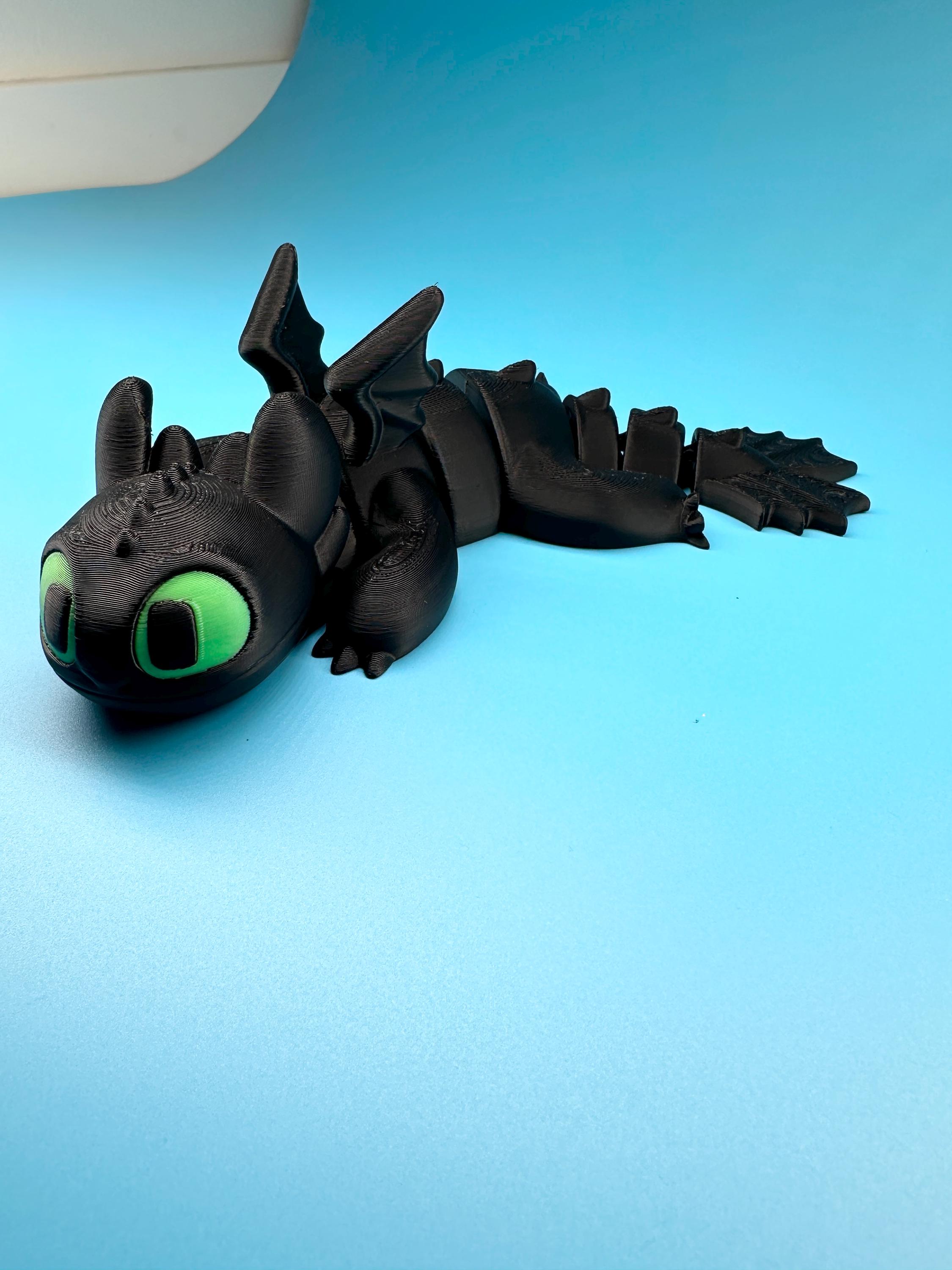 Flexi Toothless Fury Figurines | 3D Printed Cute Toothless Figure ...