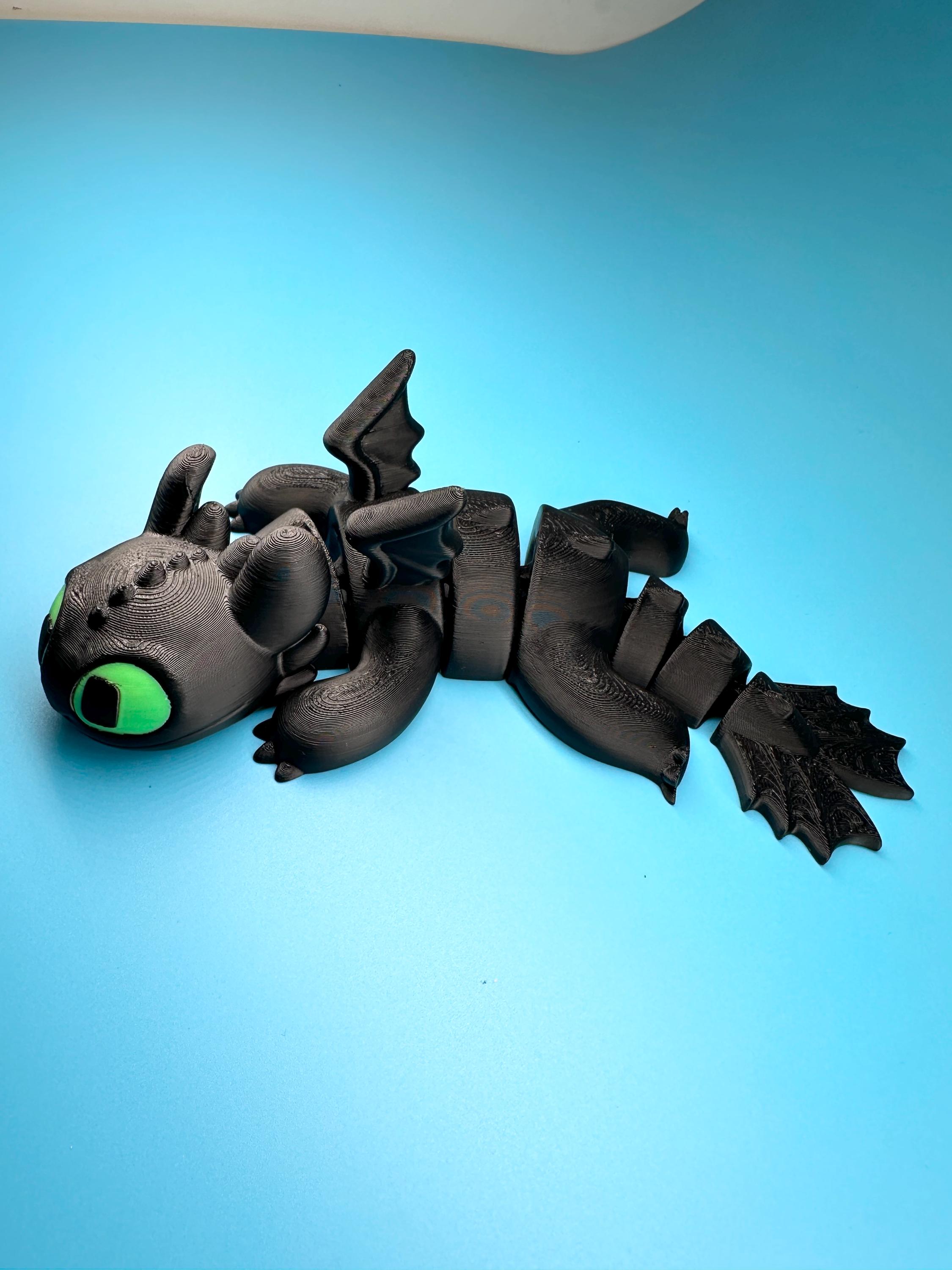 Flexi Toothless Fury Figurines | 3D Printed Cute Toothless Figure | Articulated Dragon Fidget ...