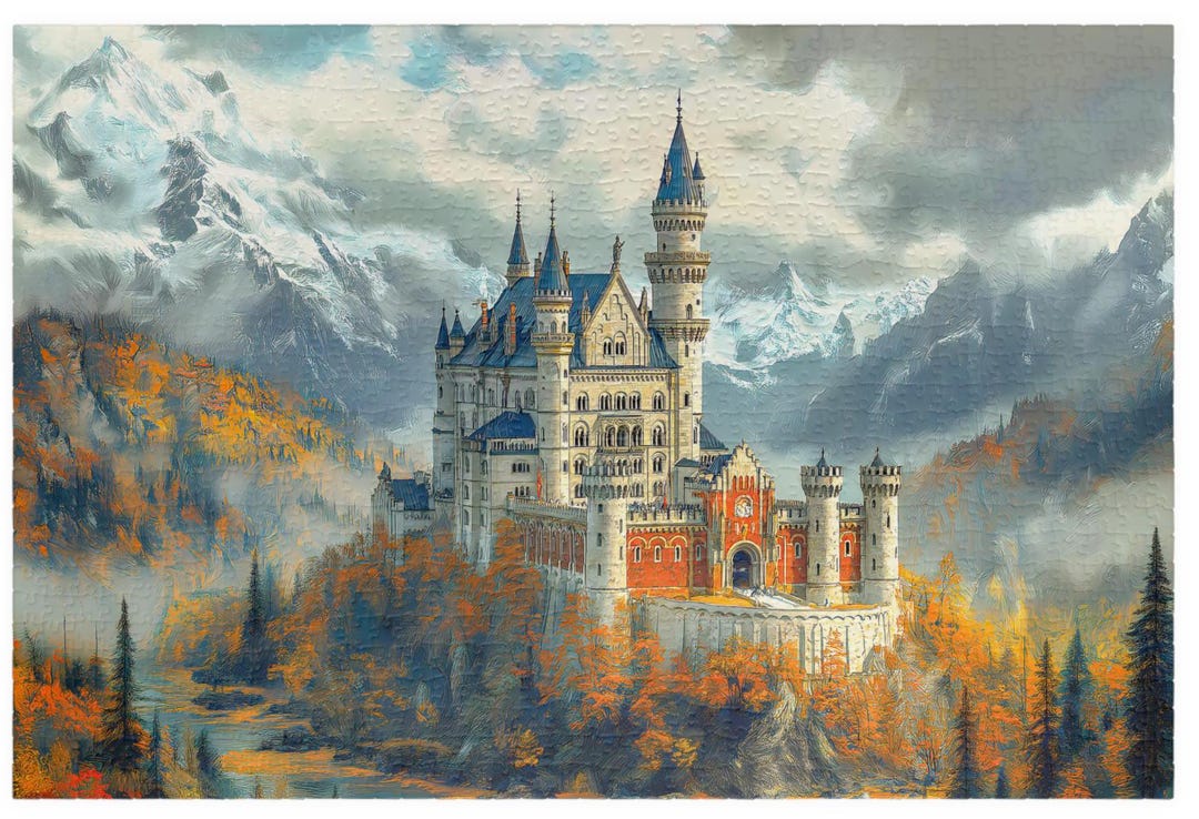 Vibrant Fantasy Forest Castle Puzzle-gothic Puzzles-medieval Puzzles ...