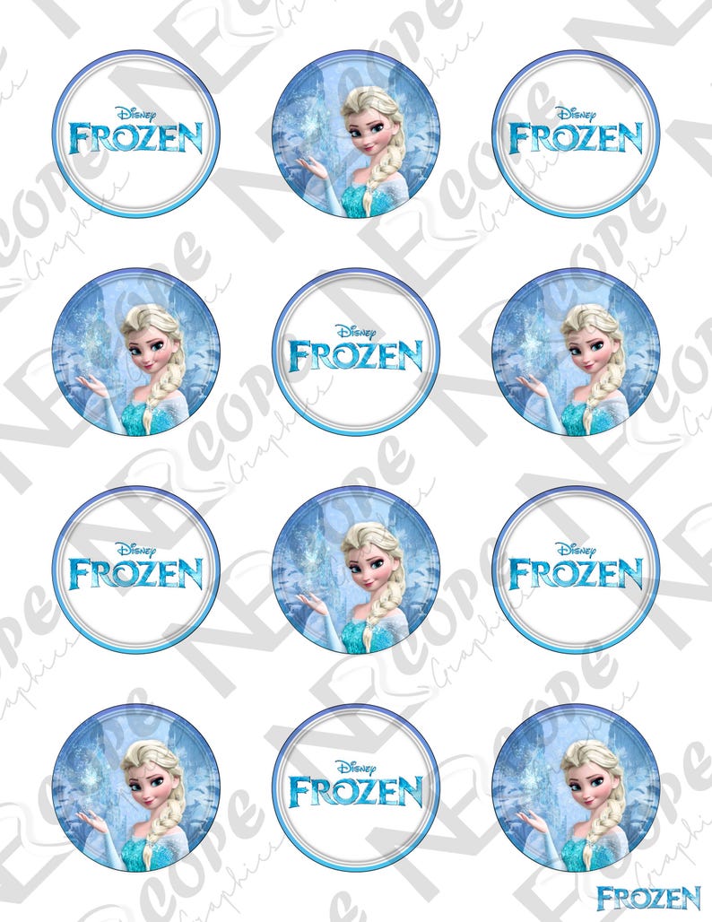 2" Printable Frozen-elsa Cupcake Toppers - Etsy