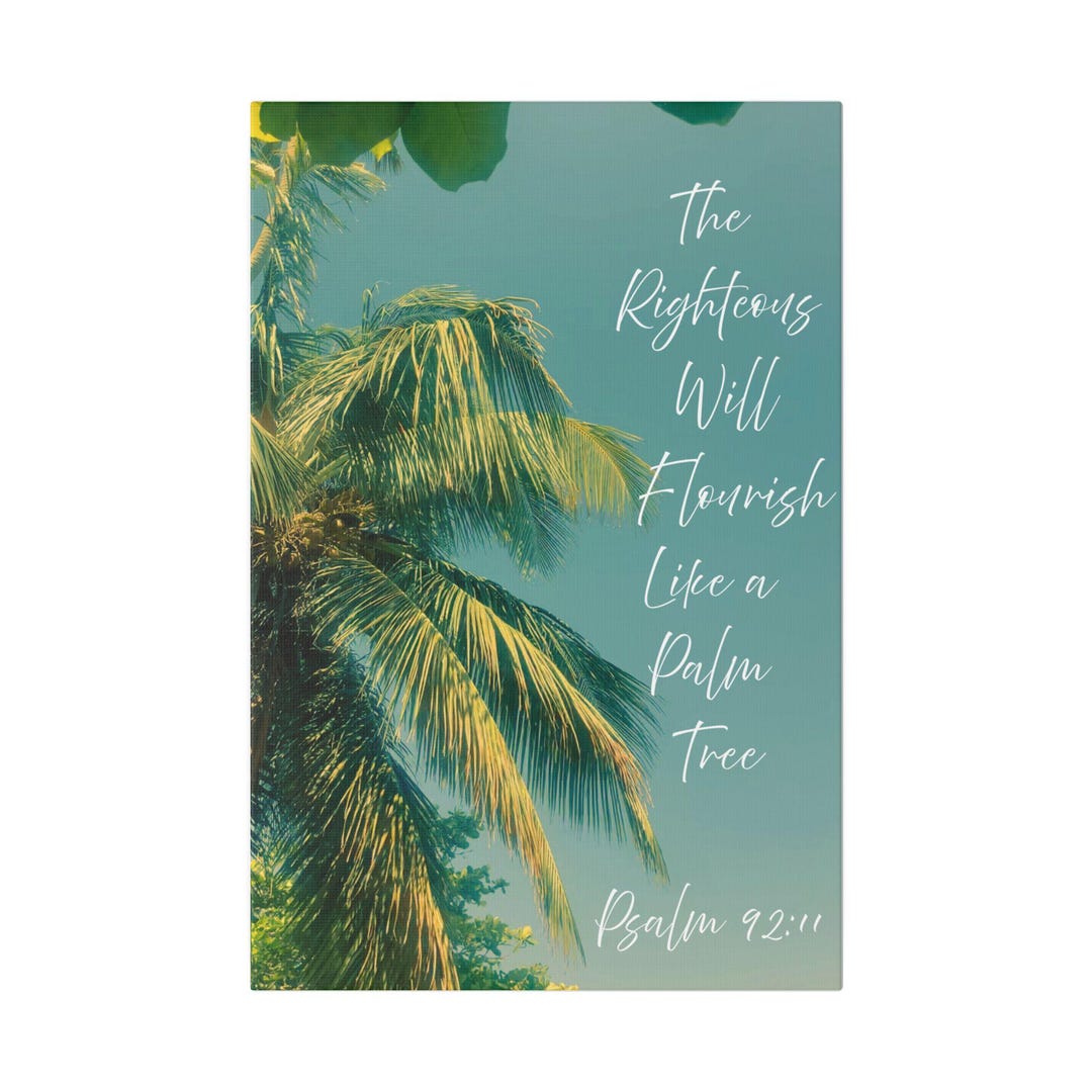 Christian Palm Tree Bible Verse Canvas Art - Etsy