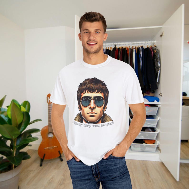 Oasis Liam Gallagher Anybody Fancy Some Lasagna Unisex T-shirt, Vintage ...