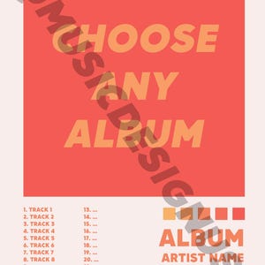 Custom Pop Music Album Cover Matte Poster, Wall Art Print for Music ...