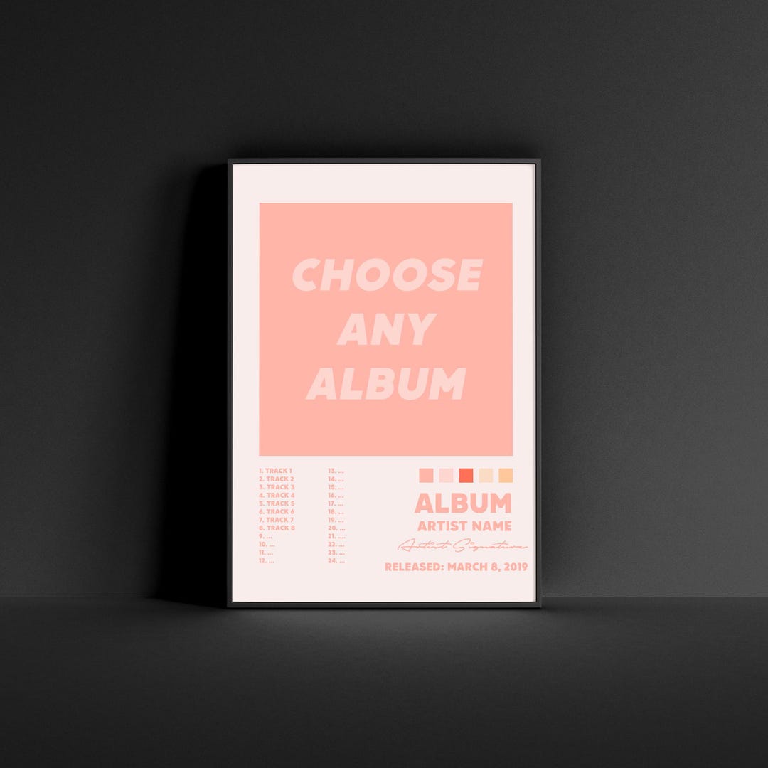 Custom Pop Music Album Cover Matte Poster, Wall Art Print for Music ...
