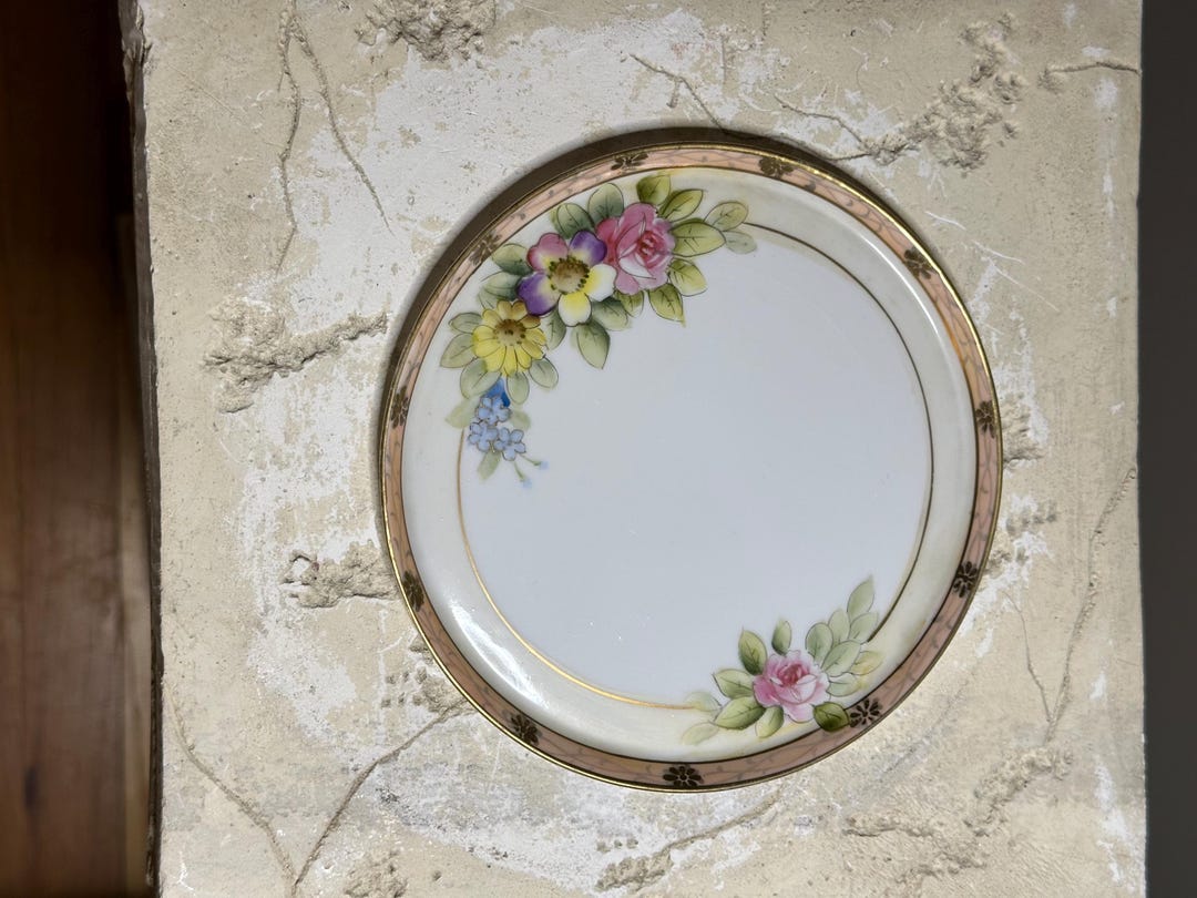 This is a Vintage Nippon Plate Featuring Hand-painted Floral Designs ...