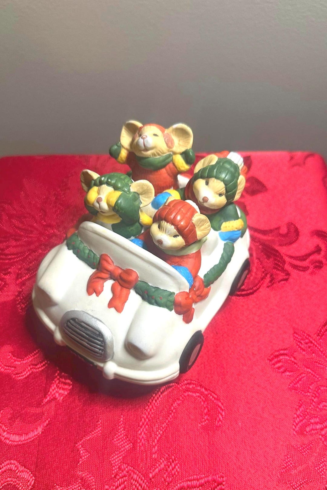 This is a House of Lloyd "good Cheer Mice Ride" Christmas Figurine ...
