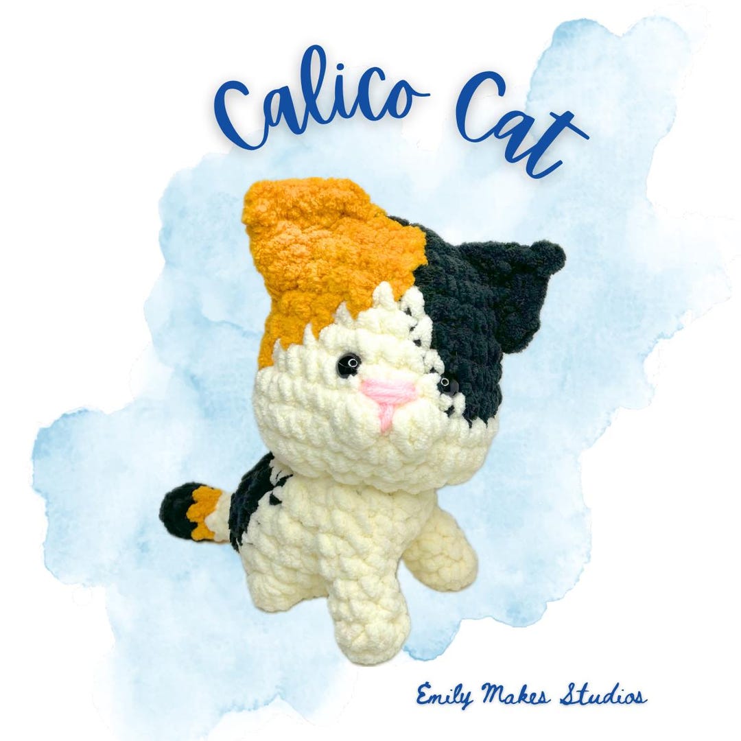 Crochet Amigurumi Large Calico Cat Plushie - Etsy