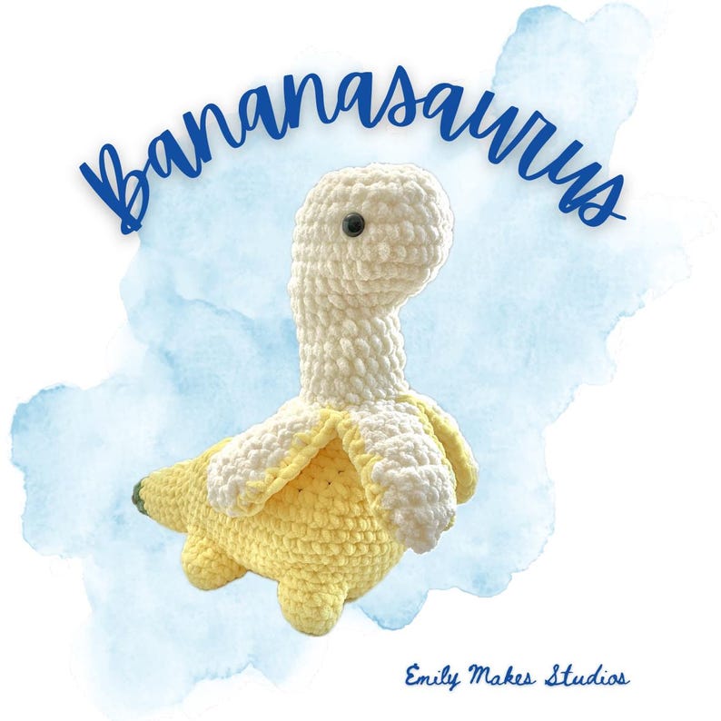 Crochet Amigurumi Bananasaurus Plushie Stuffed Animal Banana Dinosaur ...