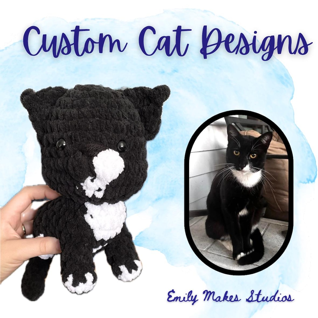 Crochet Amigurumi Large CUSTOM Cat Plushie - Etsy