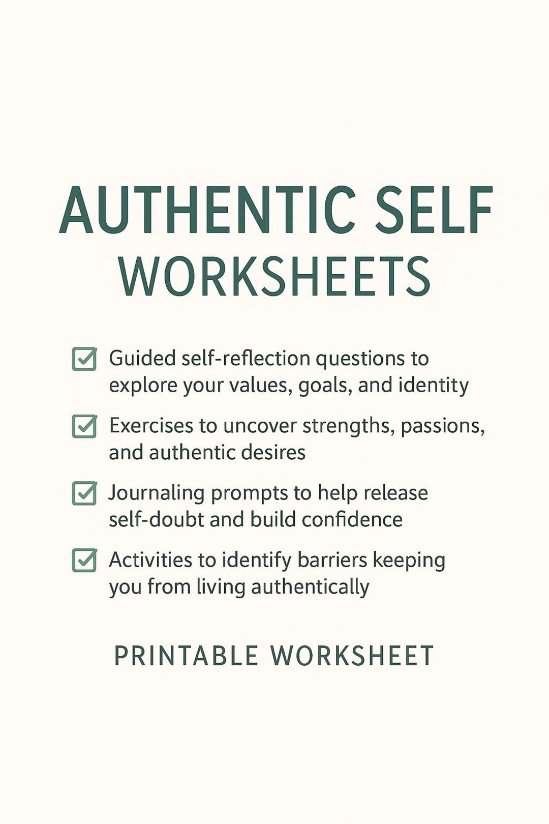 Authentic Self Worksheets | Self-discovery Journal Prompts | Mental ...