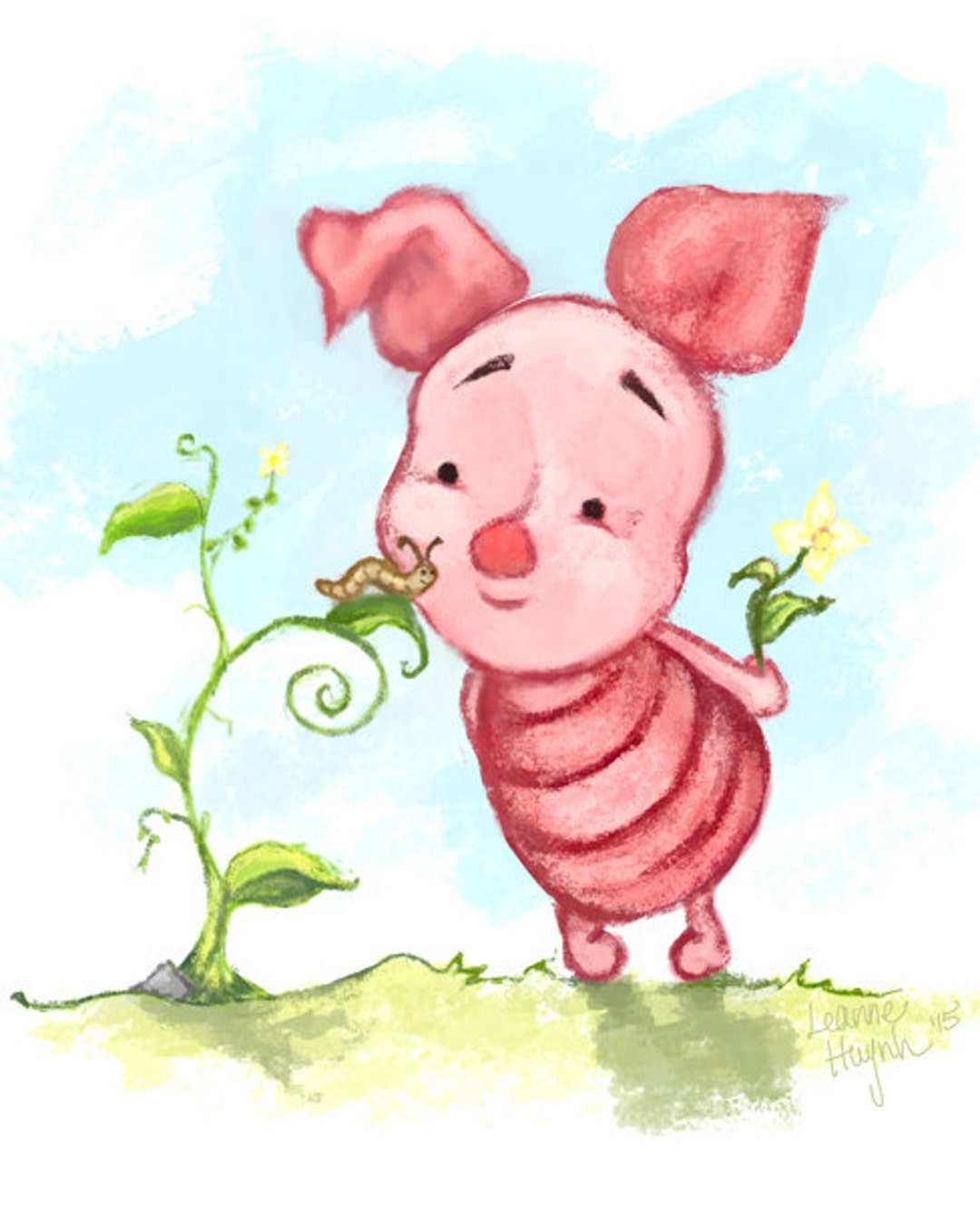 Winnie the Pooh - Baby Piglet Art Illustration Print - Etsy
