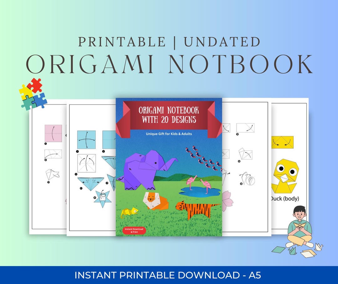 Origami Notebook | Instant Digital Download | 20 Origami Designs for ...