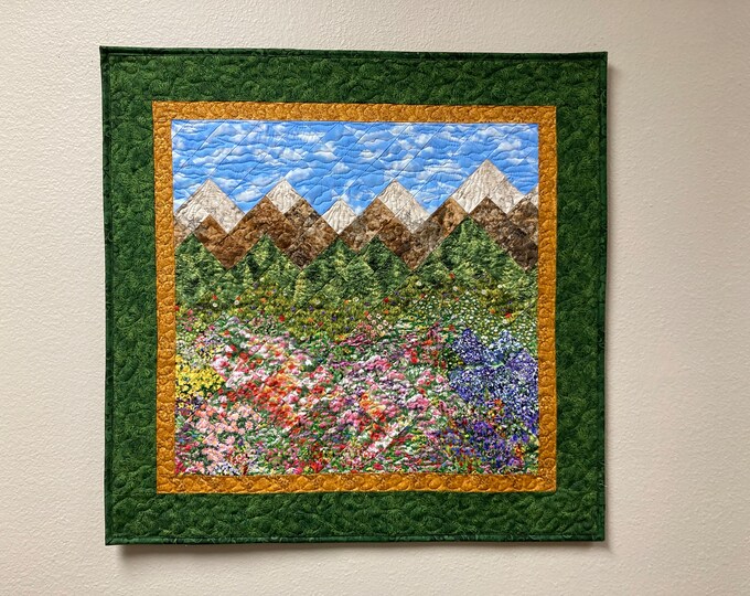 Spring Mountain Flowers Landscape Art Quilt Scenic Pictorial - Etsy