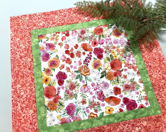 Quilted Table Topper, Table Topper, Quilted Table Runner, Table Runner ...