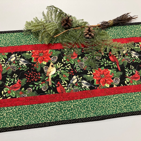 Quilted Cardinal Table Runner - Etsy