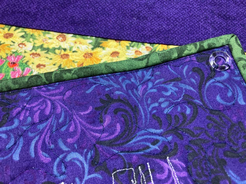 Sunset Aspen Trees and Flowers, Fabric Art Quilt Wall Hanging ...