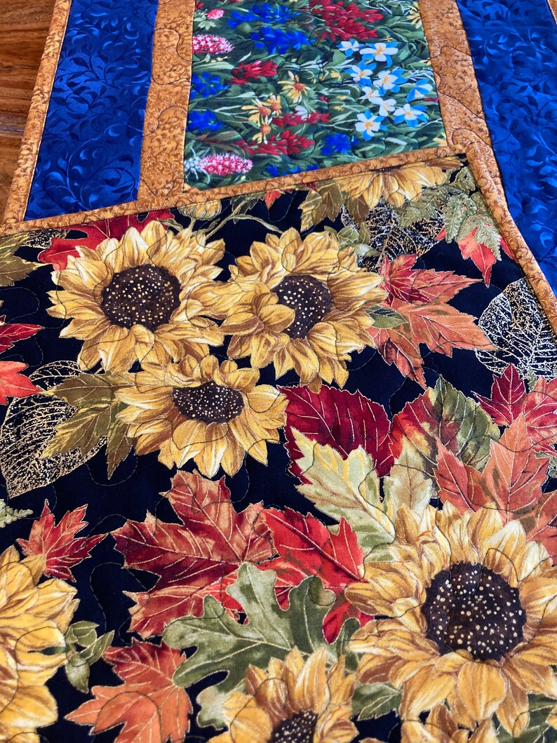 Texas Wildflowers Quilted Table Runner Dining Room Coffee - Etsy