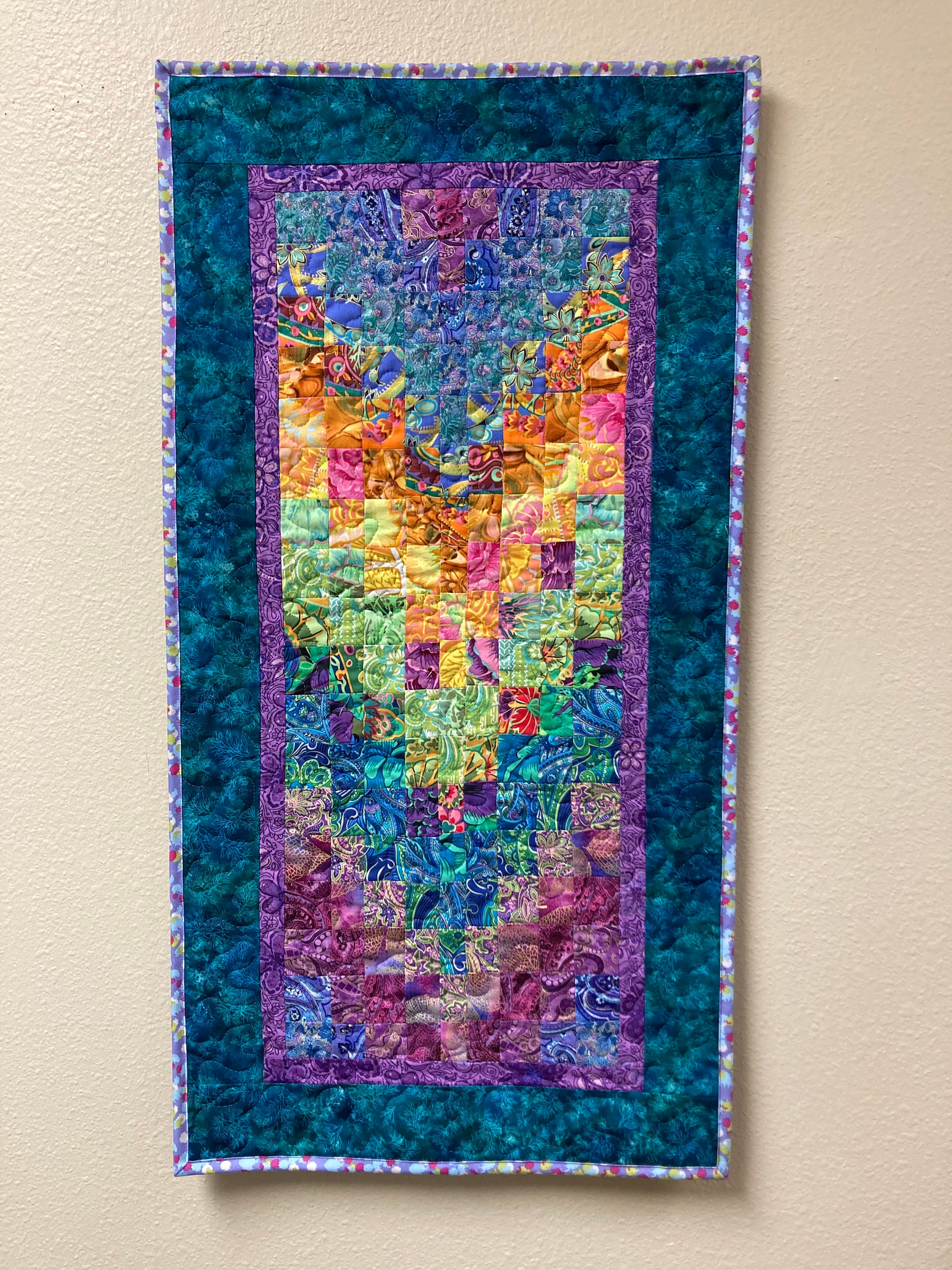 Bright Colorful Abstract Fabric Wall Hanging Quilted - Etsy