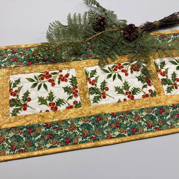 Holly Berries Table Runner - Etsy