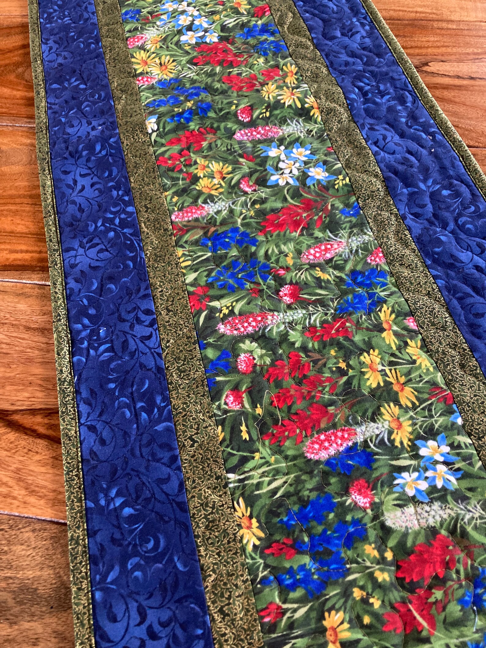 Quilted Table Runner Summer Texas Wildflowers 13x48 or - Etsy