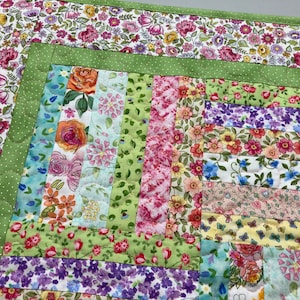 Spring Summer Cottage Garden Flowers Quilted Table Topper, 20x20 ...