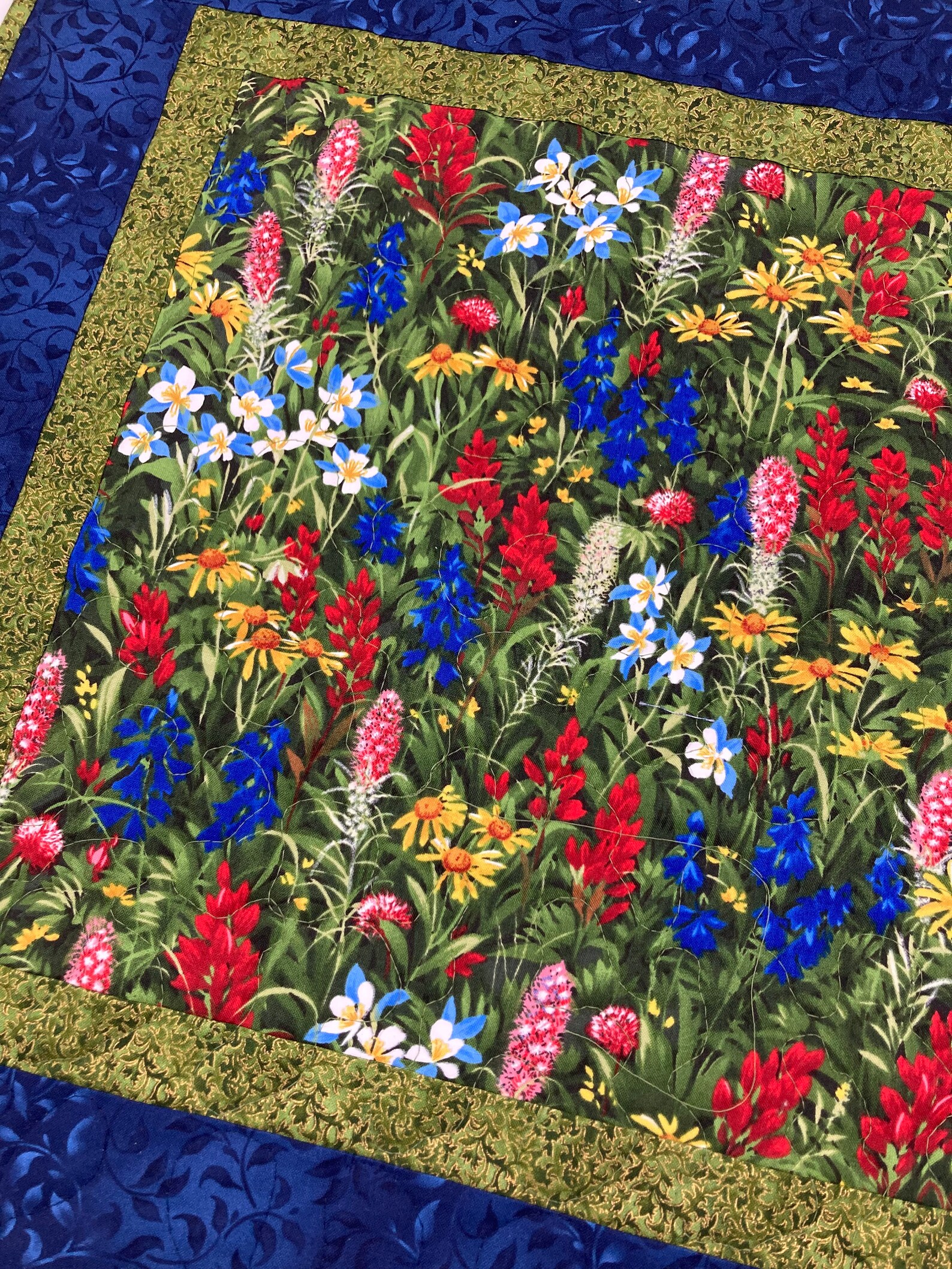 Texas Wildflower Quilted Table Topper Reversible Table Mat - Etsy