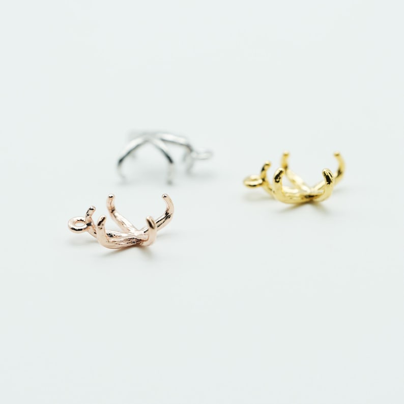2PCS- Claw Prong Pendant Blanks, NP-2846, Plated Brass, 5 Prong Setting ...