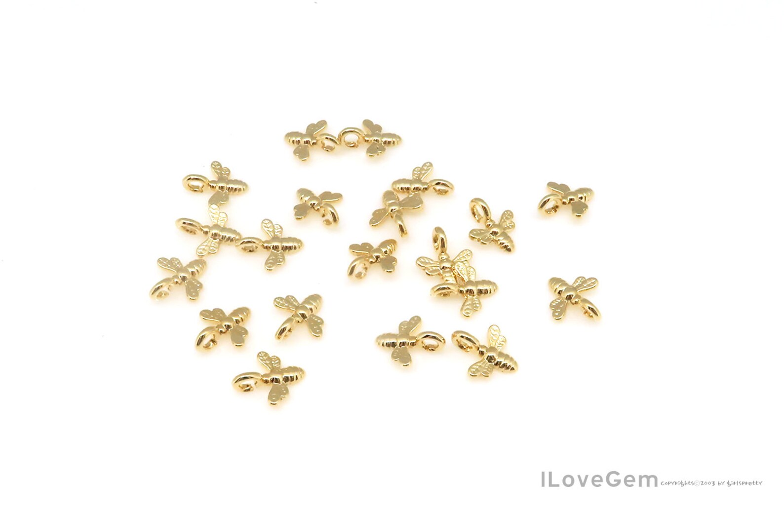 2pcs NP-2293 Gold Plated 9X7mm Tiny Bee Necklace Pendant | Etsy