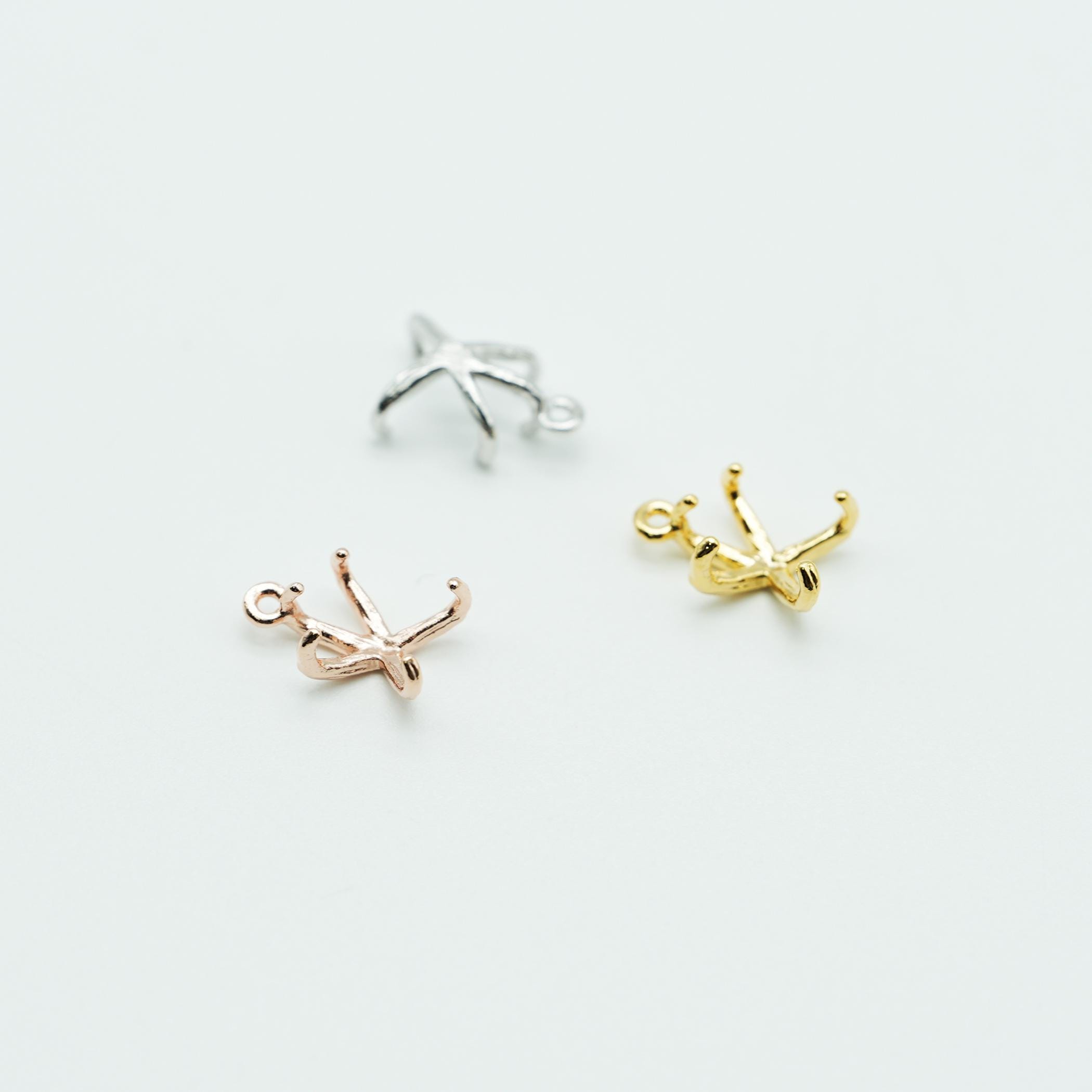 2PCS- Claw Prong Pendant Blanks, NP-2846, Plated Brass, 5 Prong Setting ...