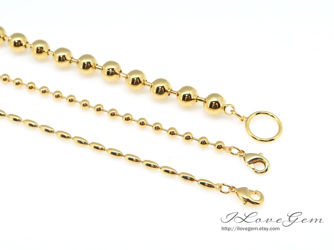 Ball Chain Bracelet for Women, Premade, BRCH-003, Nickel Free Gold ...