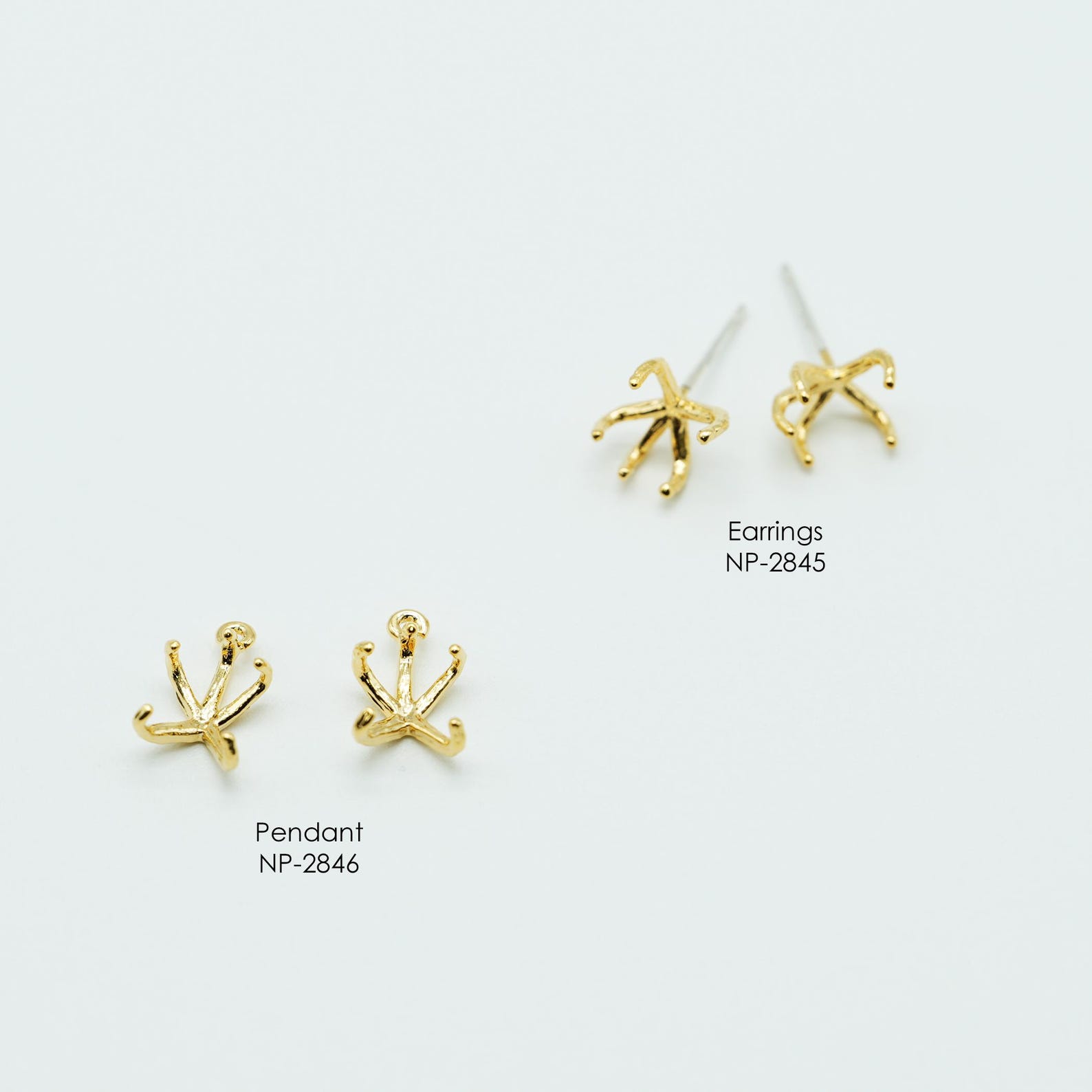 2PCS- Claw Prong Pendant Blanks, NP-2846, Plated Brass, 5 Prong Setting ...