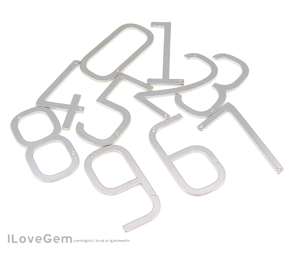 Zero0 1pc NP-2009 Rhodium Number Pendant Large Initial - Etsy