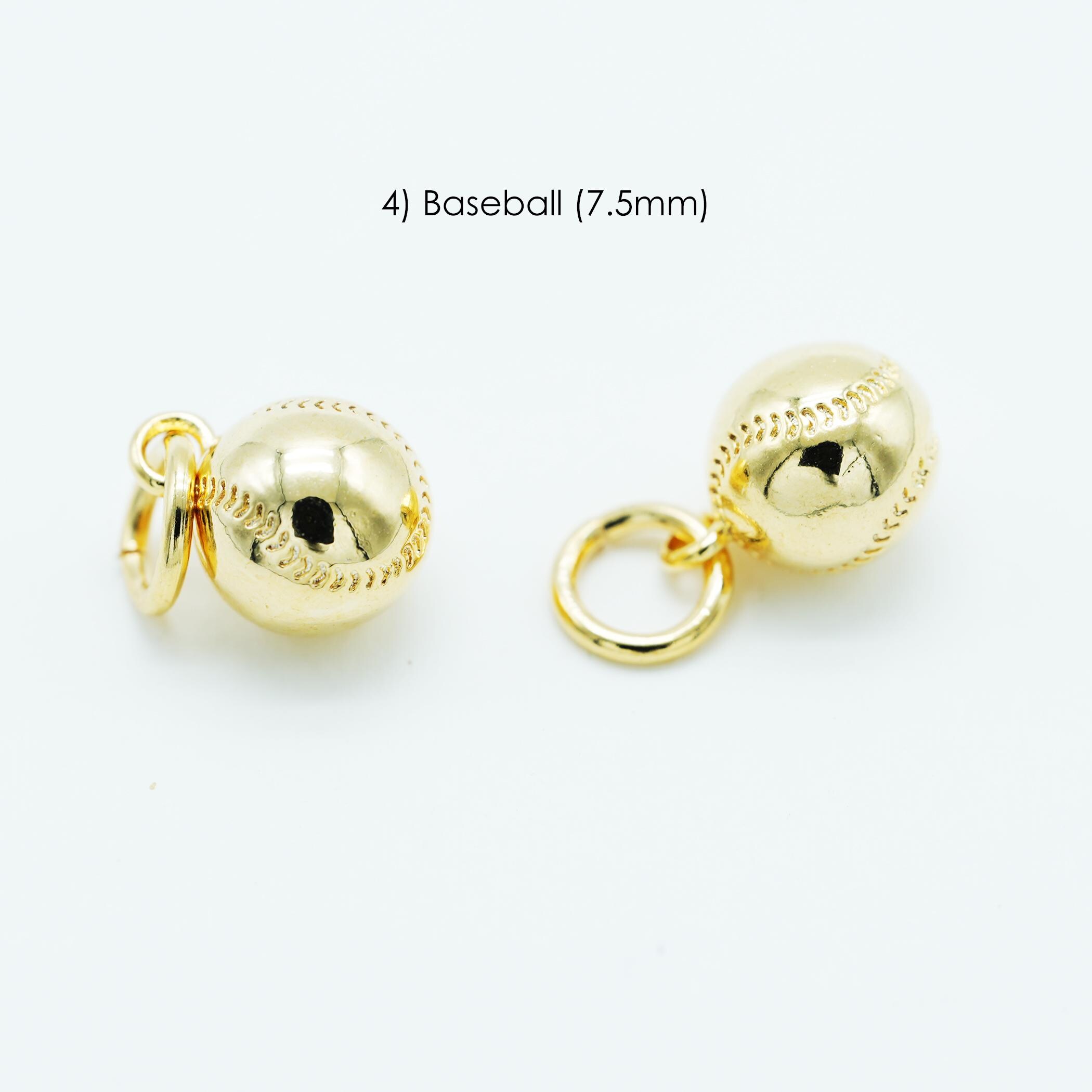 1PCS- Mini Enamel Sports Ball Pendants, NP-2631, Gold Plated Brass ...