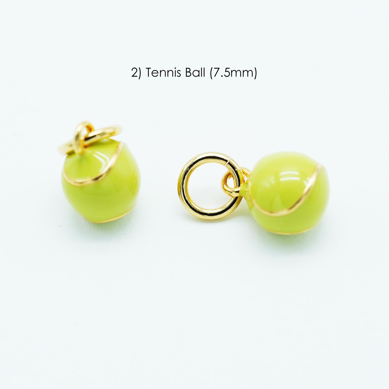1PCS- Mini Enamel Sports Ball Pendants, NP-2631, Gold Plated Brass ...